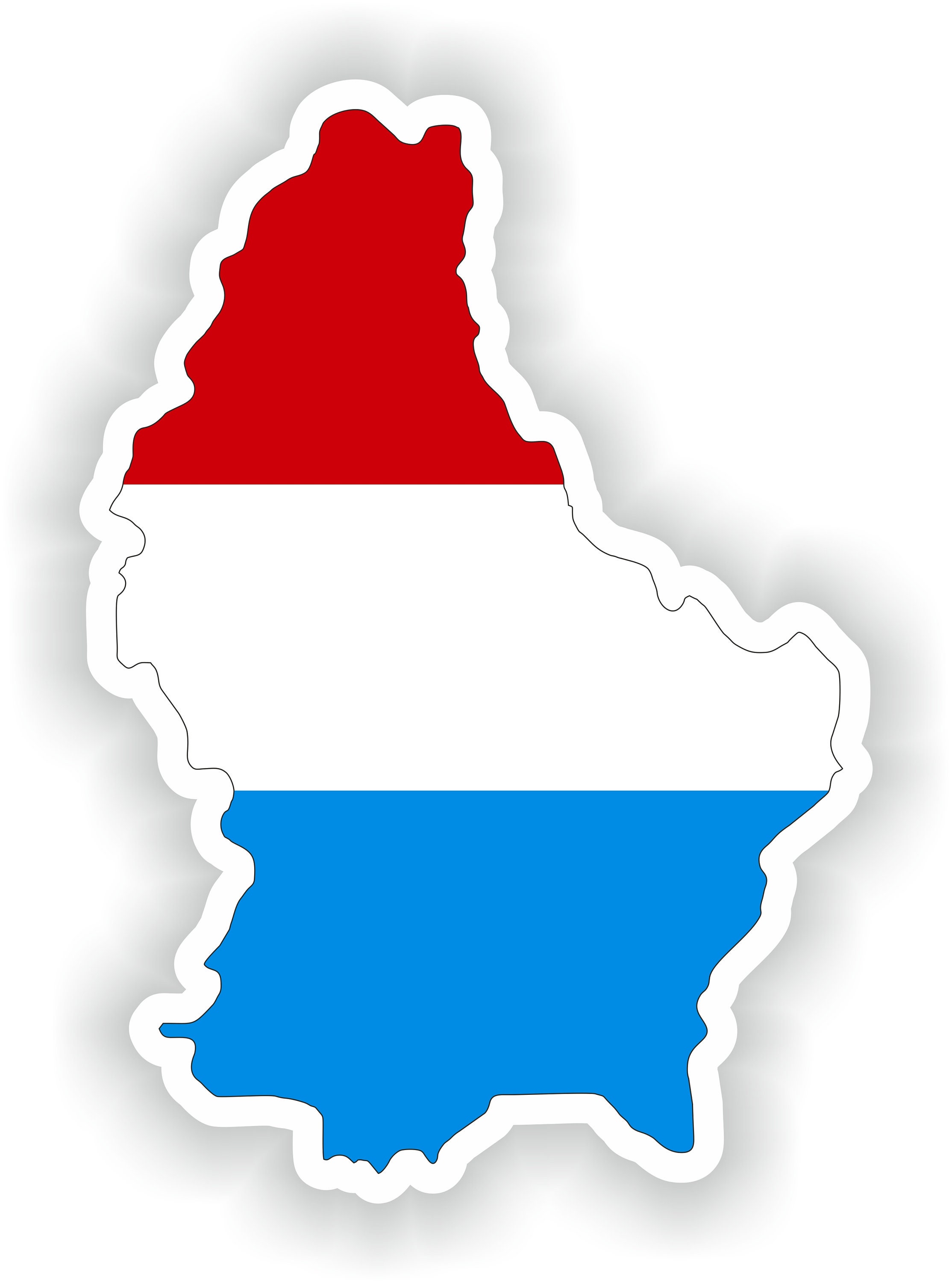 Luxembourg Map Flag Silhouette Sticker For Laptop Book Fridge Guitar