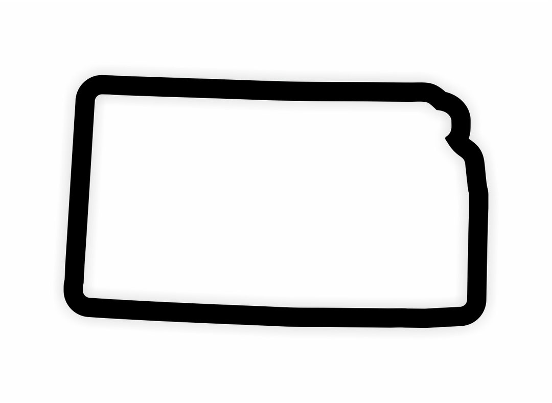 Kansas Map Flag Outline Sticker for Laptop Book Fridge Guitar ...