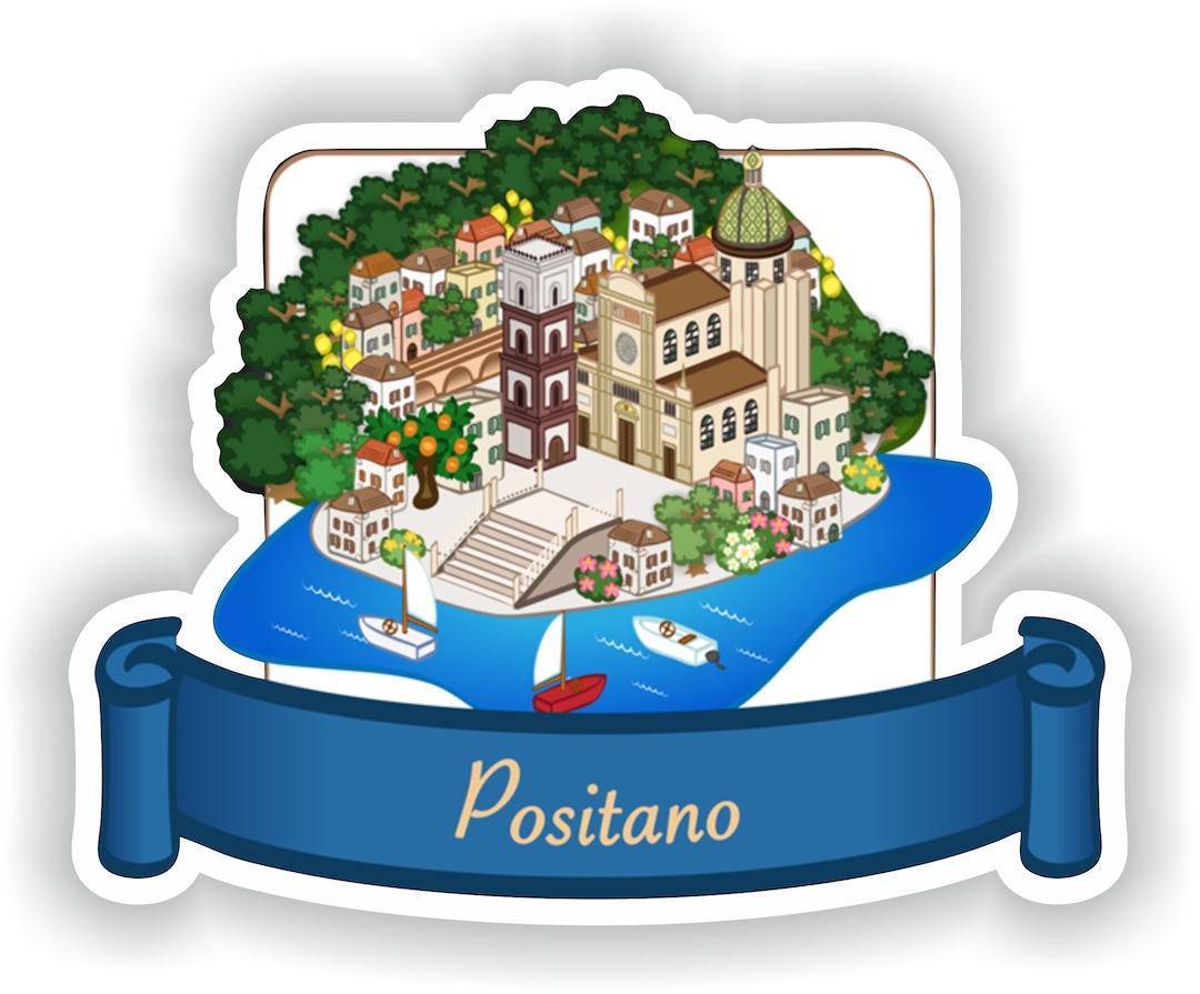Positano Italy Sticker Flag for Laptop Book Fridge Guitar Motorcycle ...