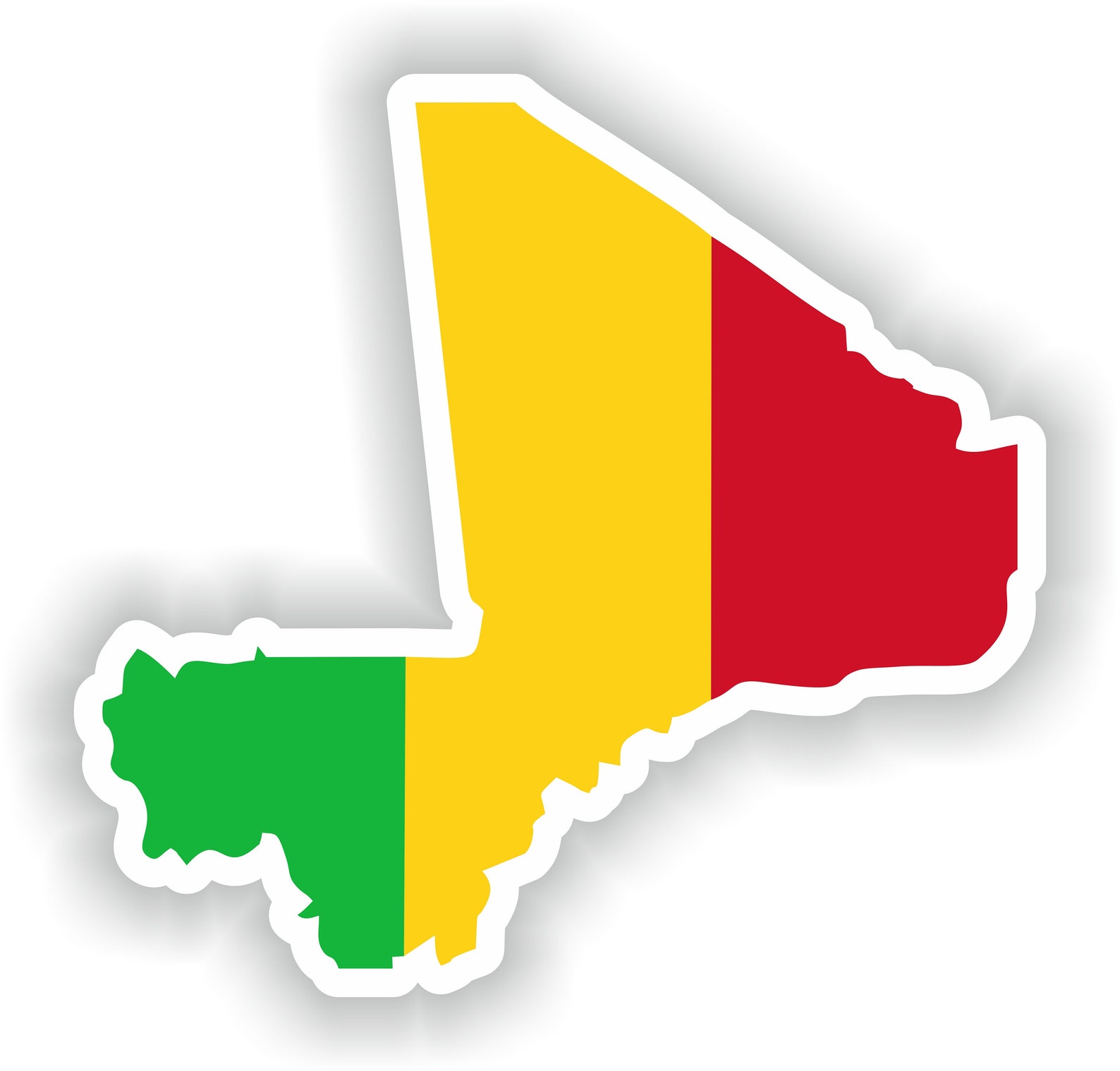 Mali Map Sticker Flag for Laptop Book Fridge Guitar Motorcycle Helmet ...
