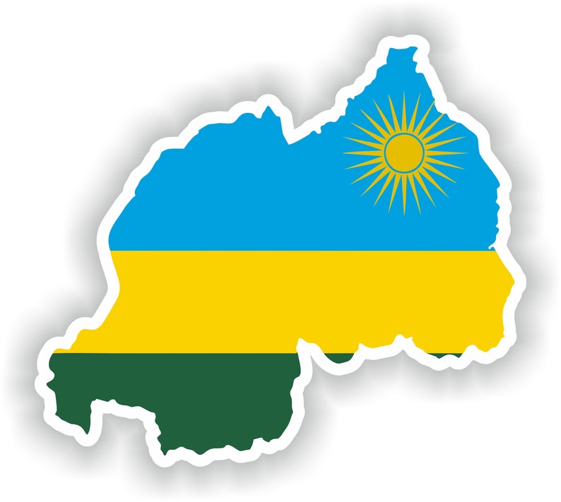 Rwanda Map Sticker Flag for Laptop Book Fridge Guitar Motorcycle Helmet ...
