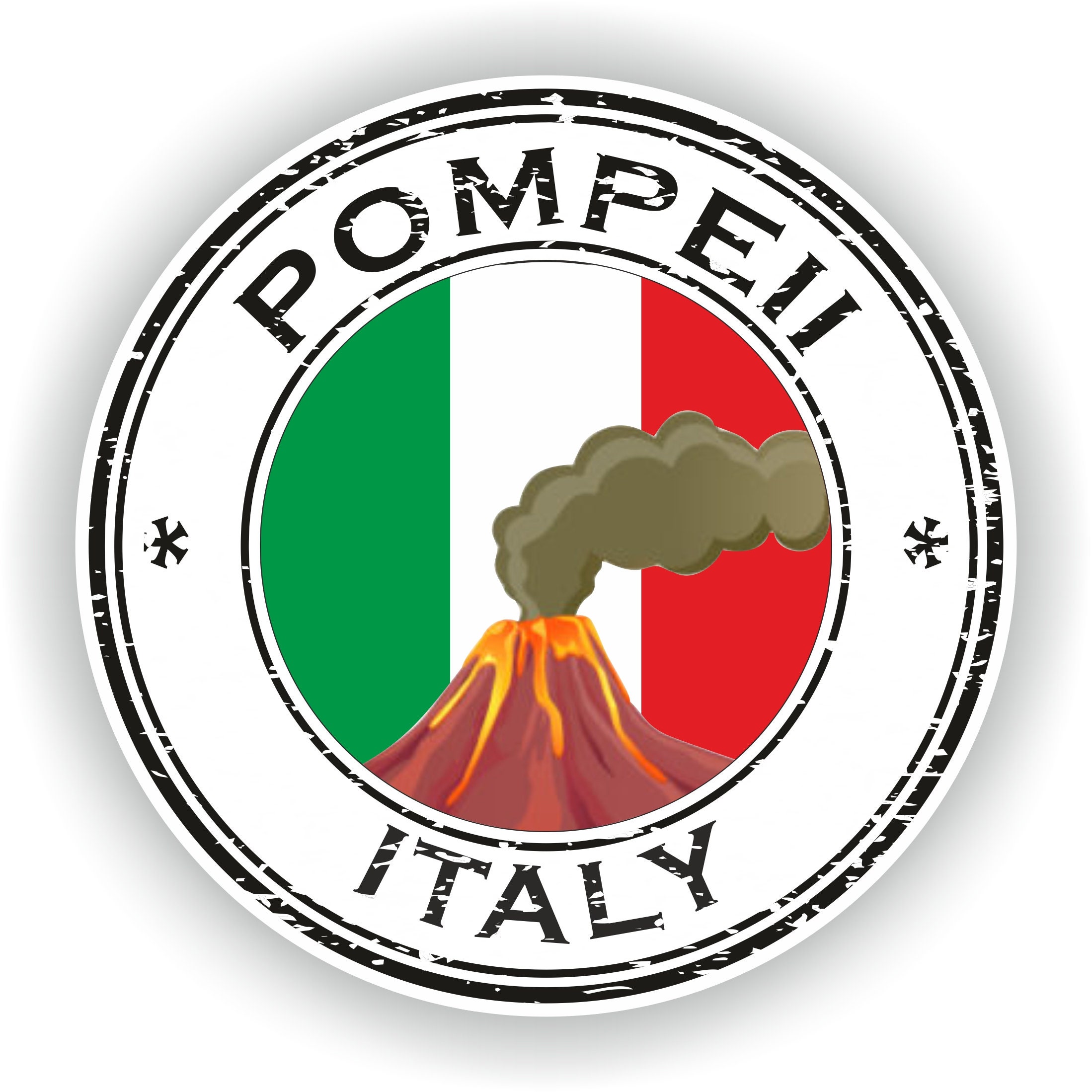 Pompeii Italy Seal Sticker Round Flag for Laptop Book Fridge Guitar ...