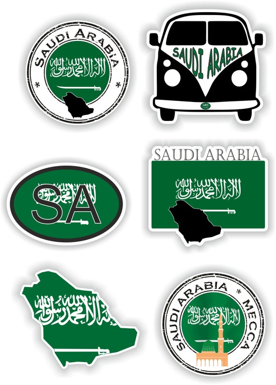 Saudi Arabia Set of Stickers for Laptop Book Water Bottle | Etsy