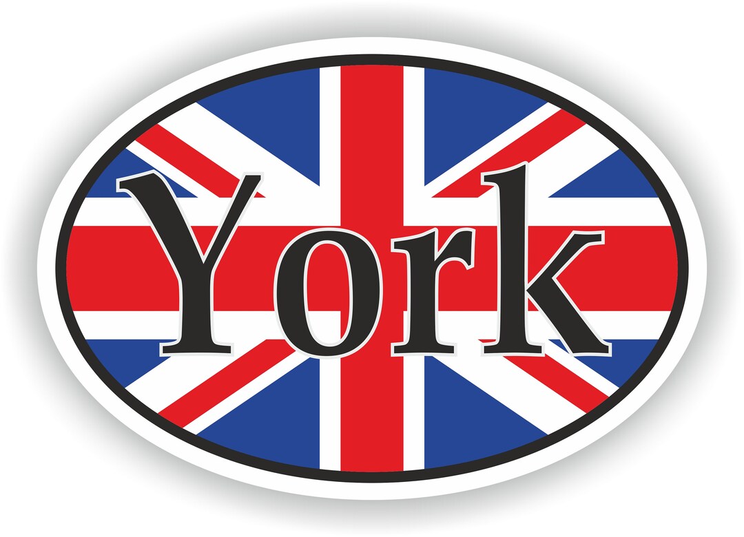 York United Kingdom UK City Country Code Oval Sticker With Flag for ...