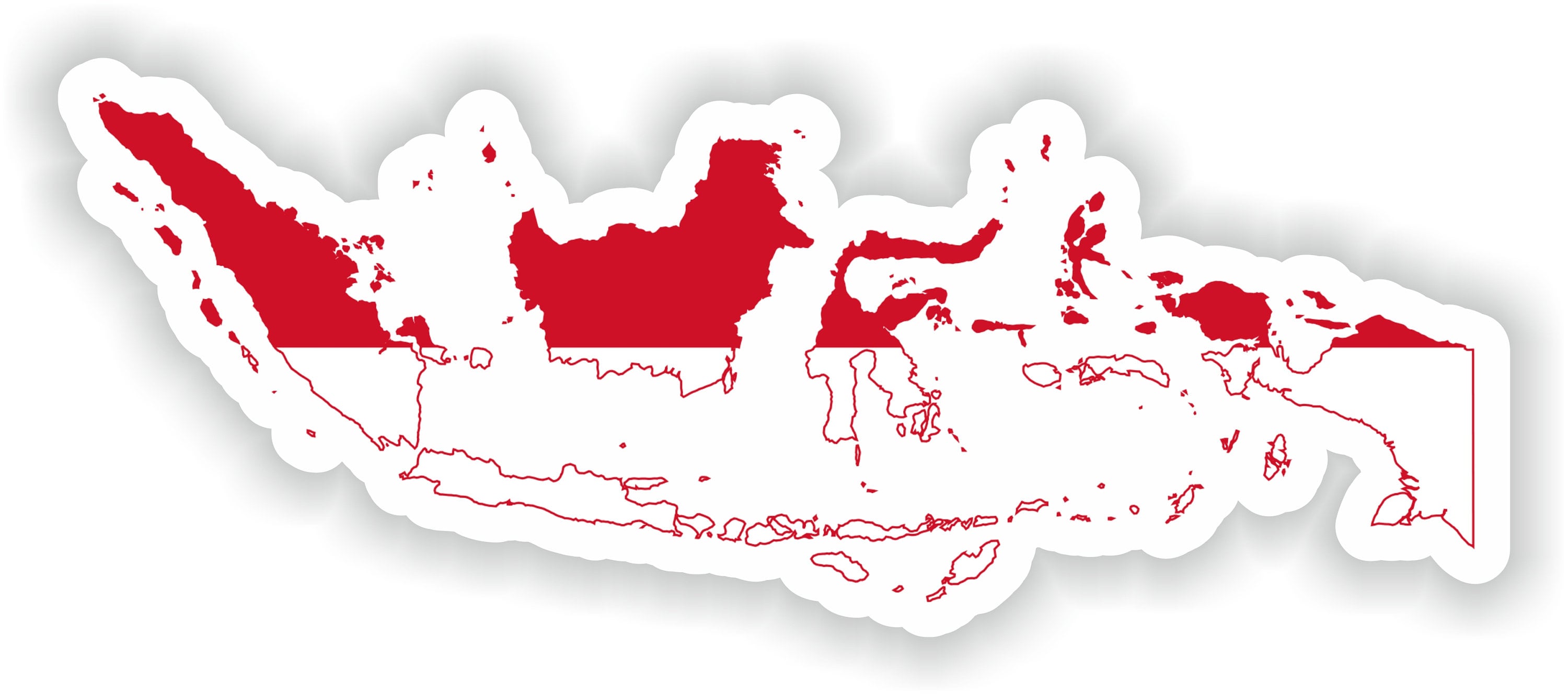 Indonesia Map Sticker Flag for Laptop Book Fridge Guitar Motorcycle ...