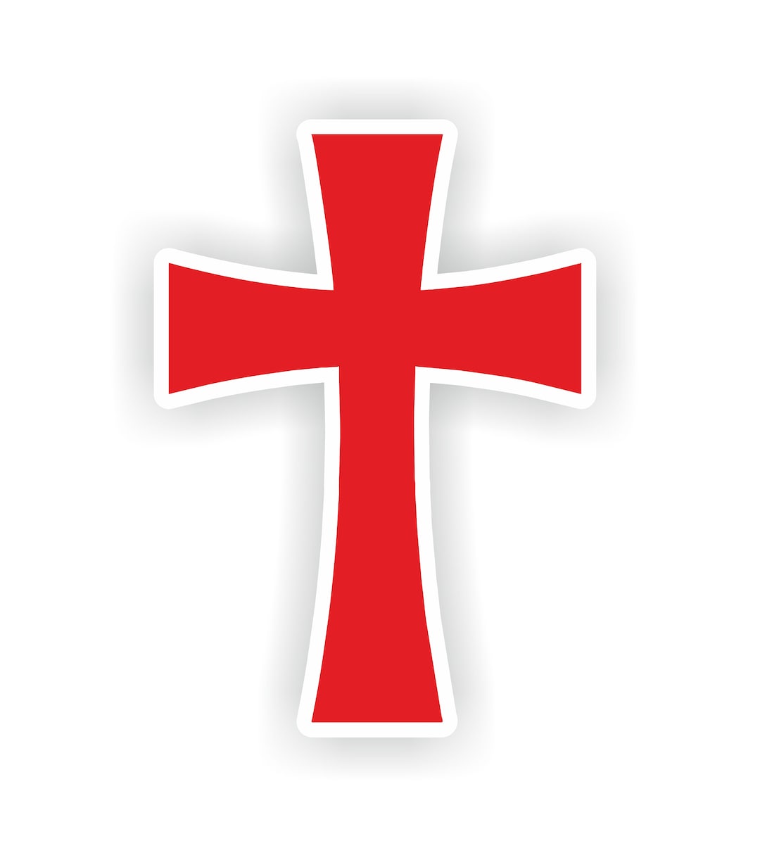 Cross Red Christianity Religion Emblem Sticker for Laptop Book Fridge ...
