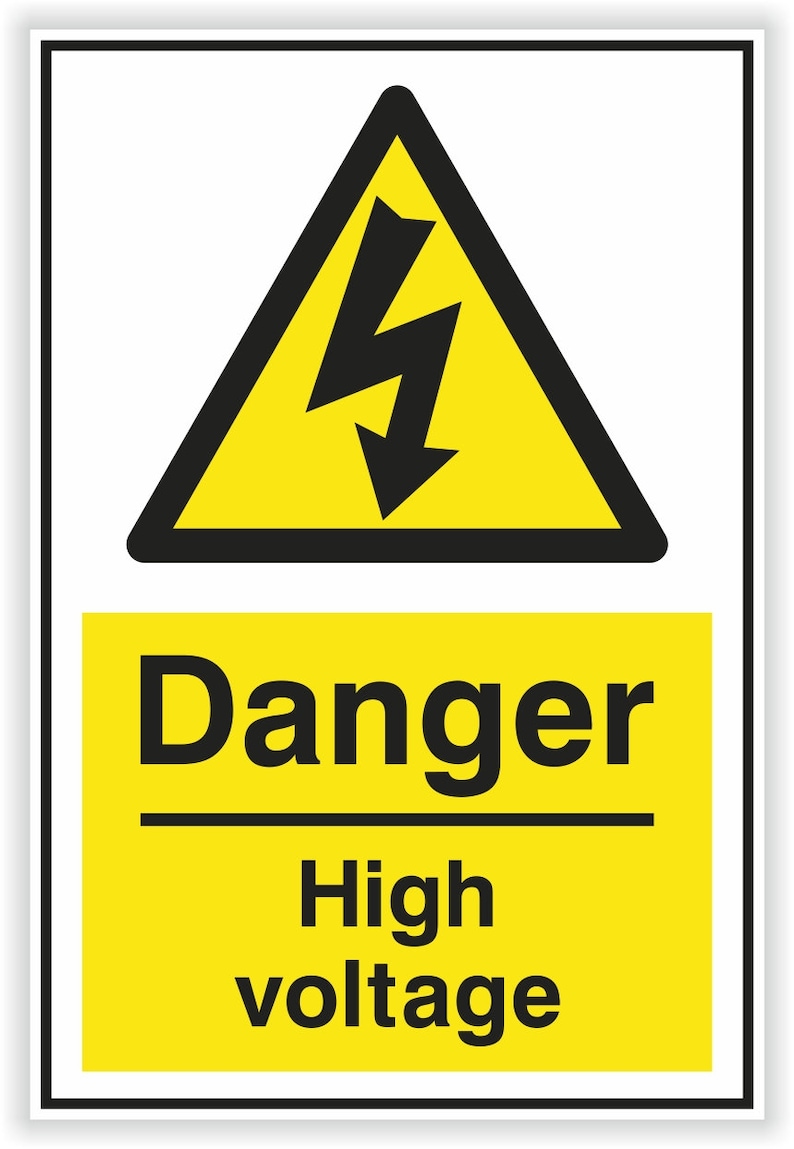 Danger High Voltage Safety Warning Sticker for Bumper Car Laptop Book ...