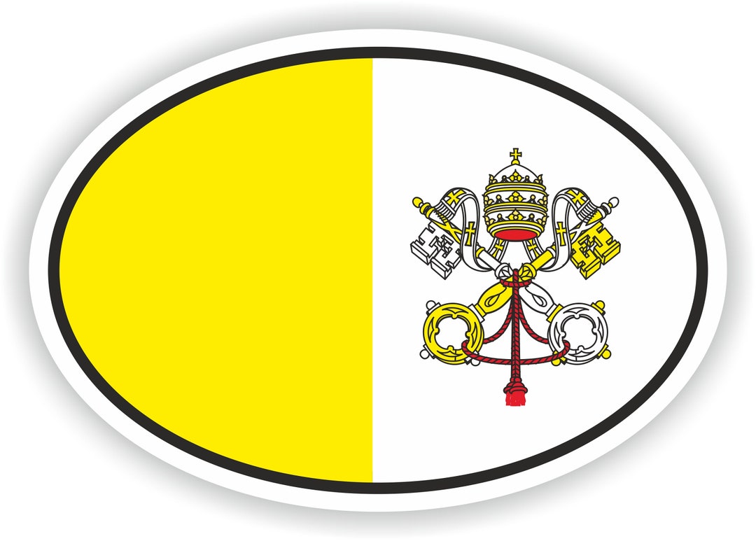 Vatican Oval Sticker With Flag for Bumper Laptop Book Fridge Motorcycle ...