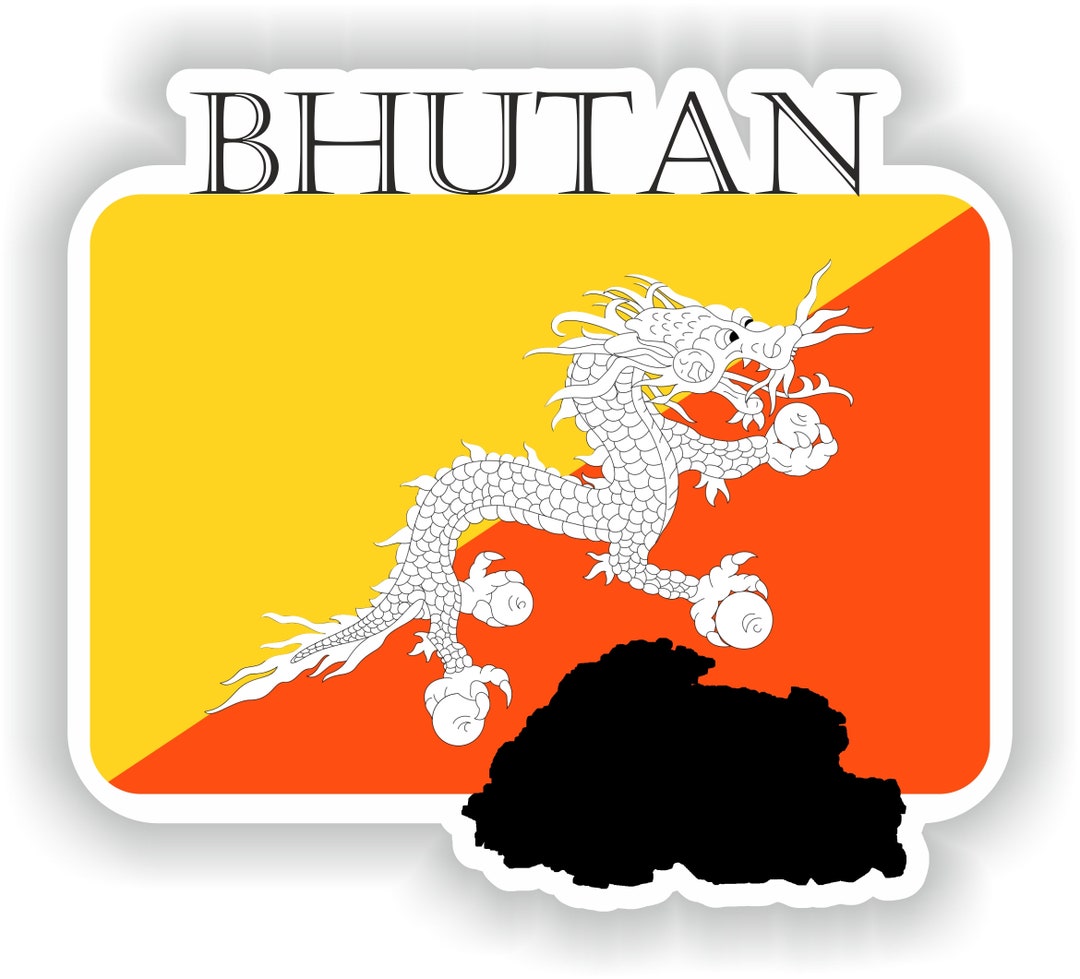 Bhutan Sticker Flag MF for Laptop Book Fridge Guitar Motorcycle Helmet ...