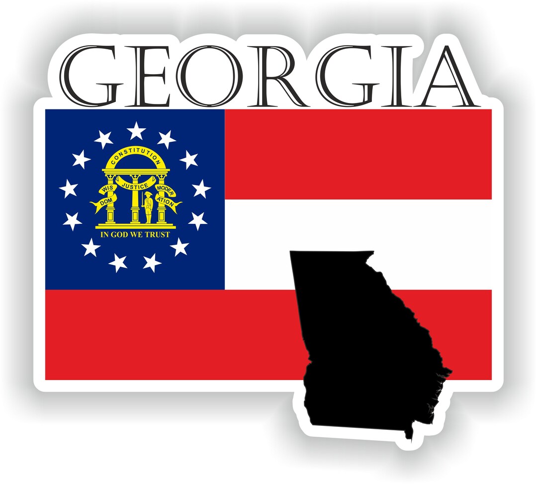 Georgia Sticker Flag MF for Laptop Book Fridge Guitar Motorcycle Helmet ...