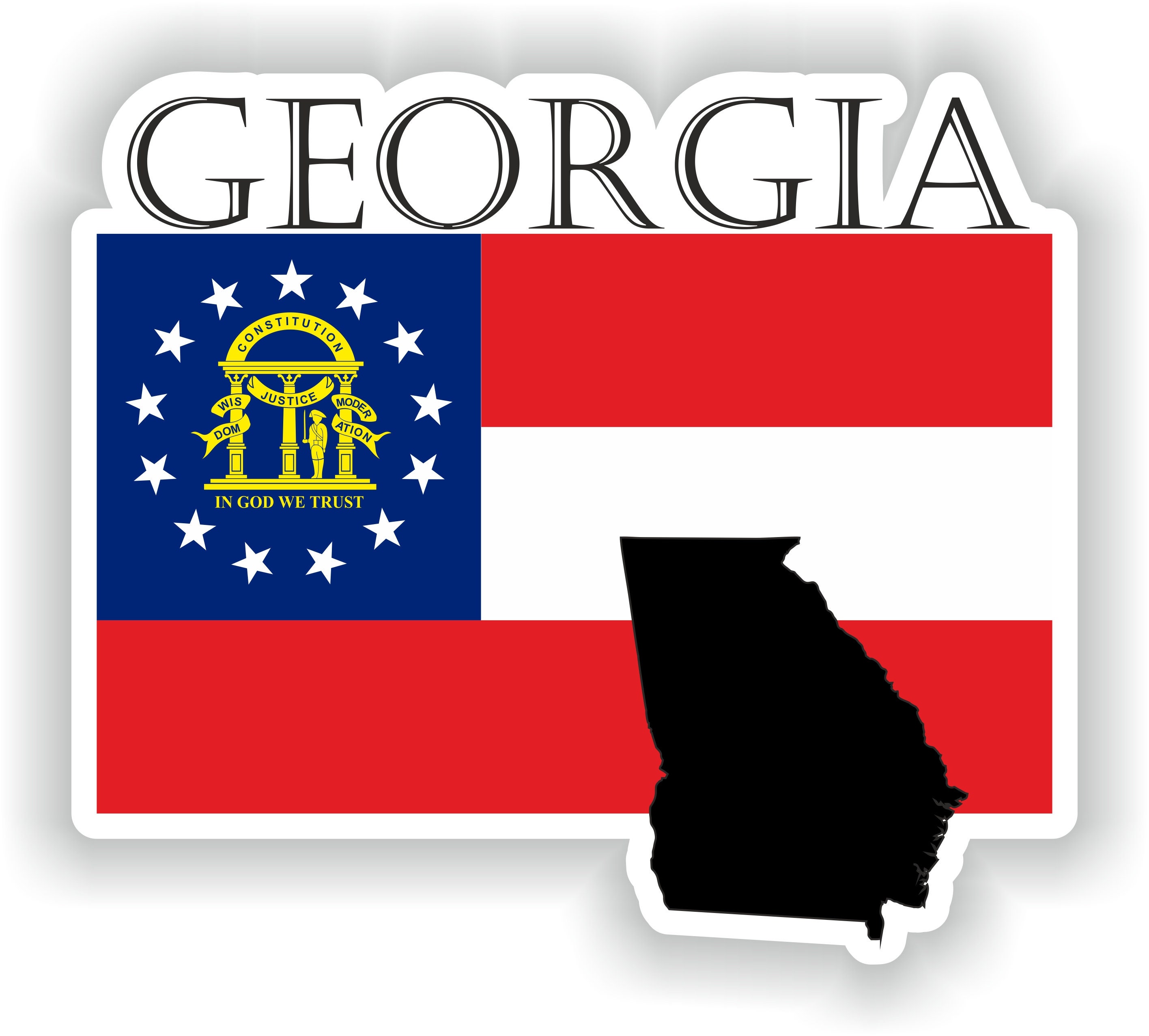 Georgia Sticker Flag MF for Laptop Book Fridge Guitar Motorcycle Helmet ...