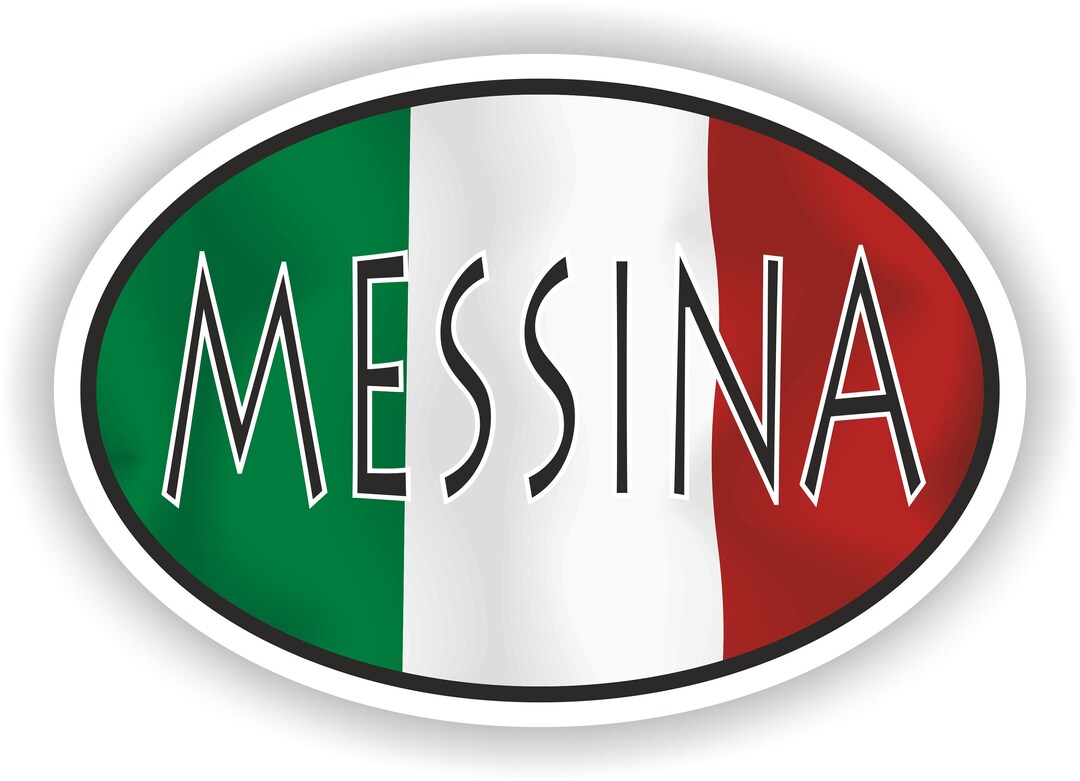 Messina Italy Country Code Oval Sticker With Flag for Bumper Laptop ...