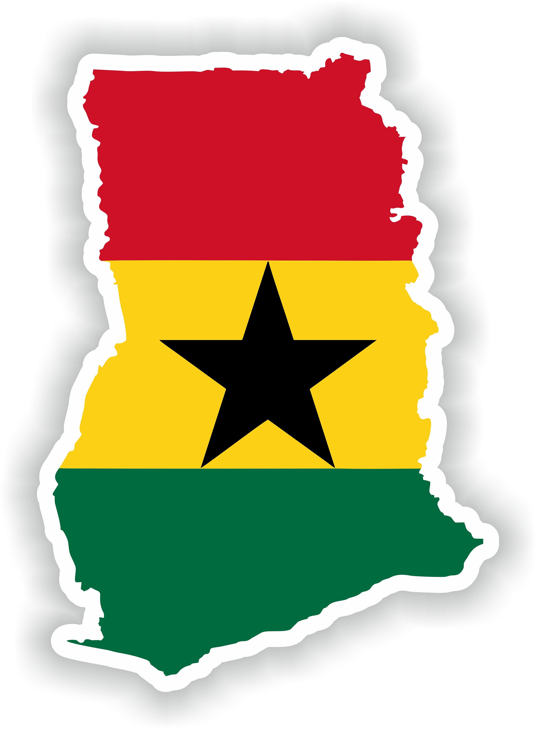 Ghana Map Sticker Flag for Laptop Book Fridge Guitar Motorcycle Helmet ...