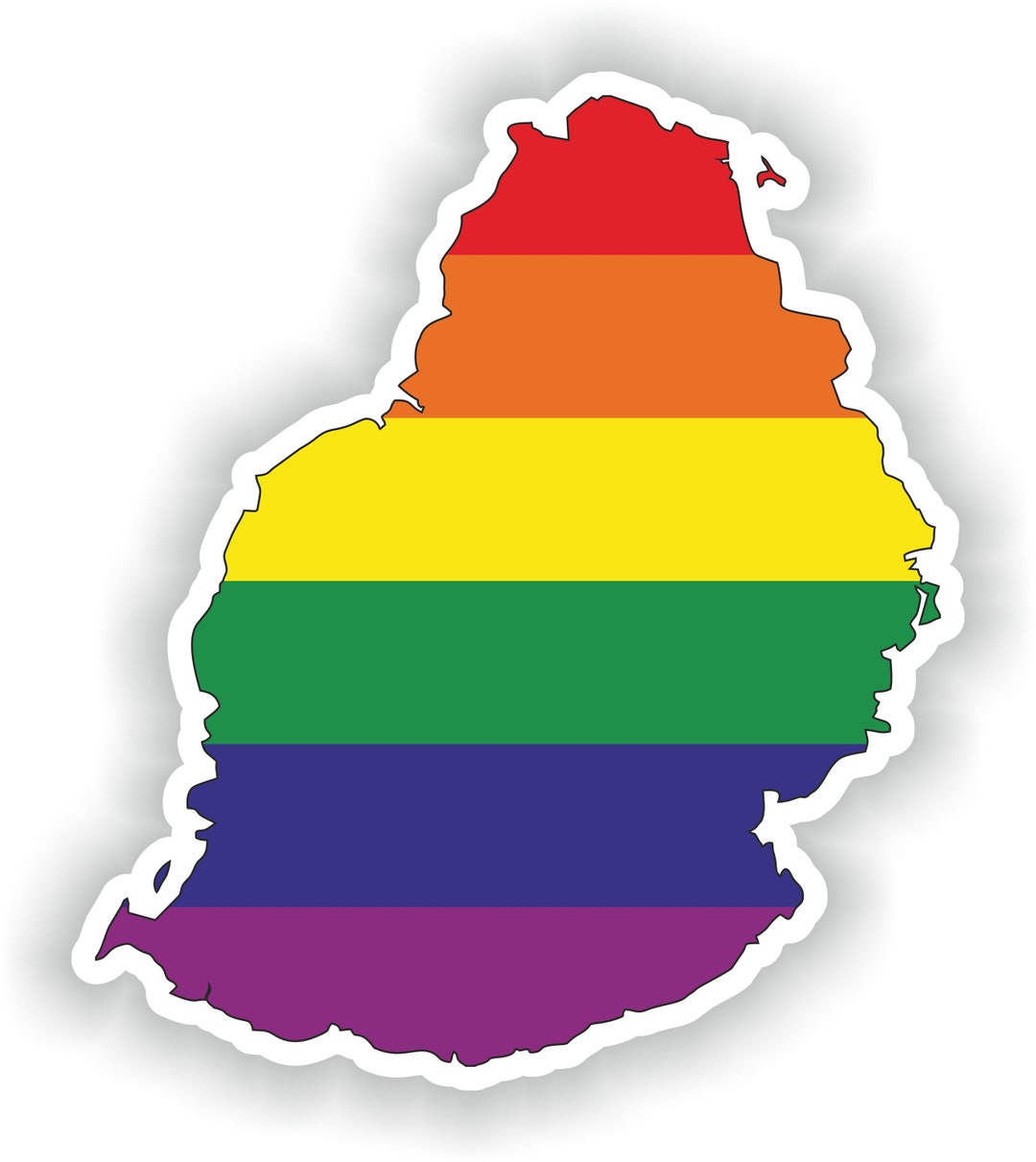 Mauritius Gay Rainbow Map Flag Sticker for Laptop Book Fridge Guitar ...