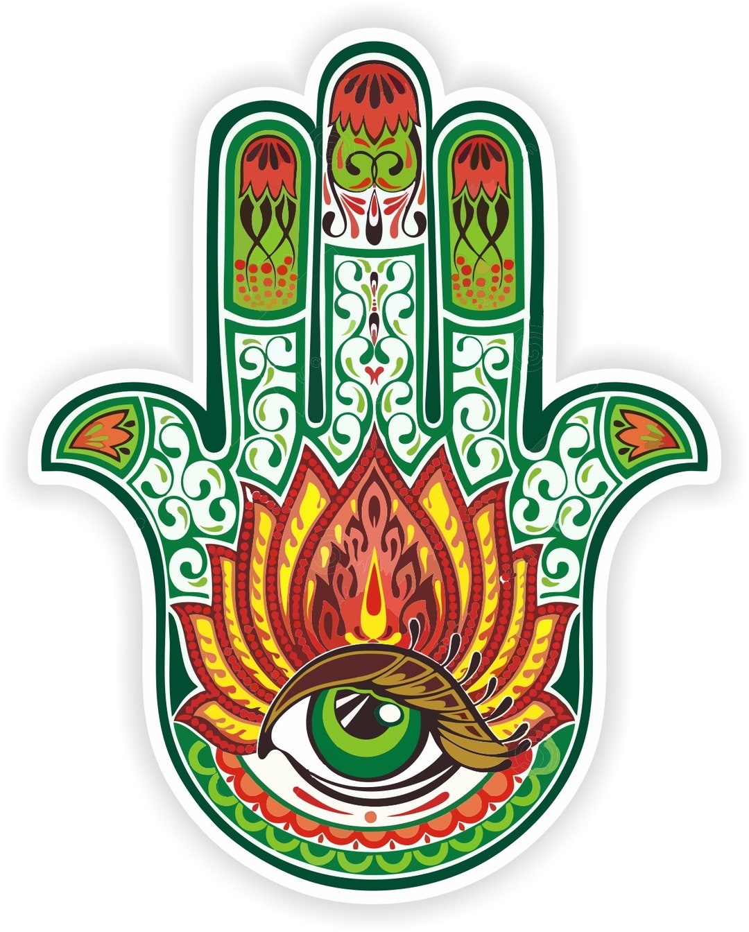 Hamsa Hand Sticker for Bumper Car Van Truck Motorcycle Helmet Toolbox ...