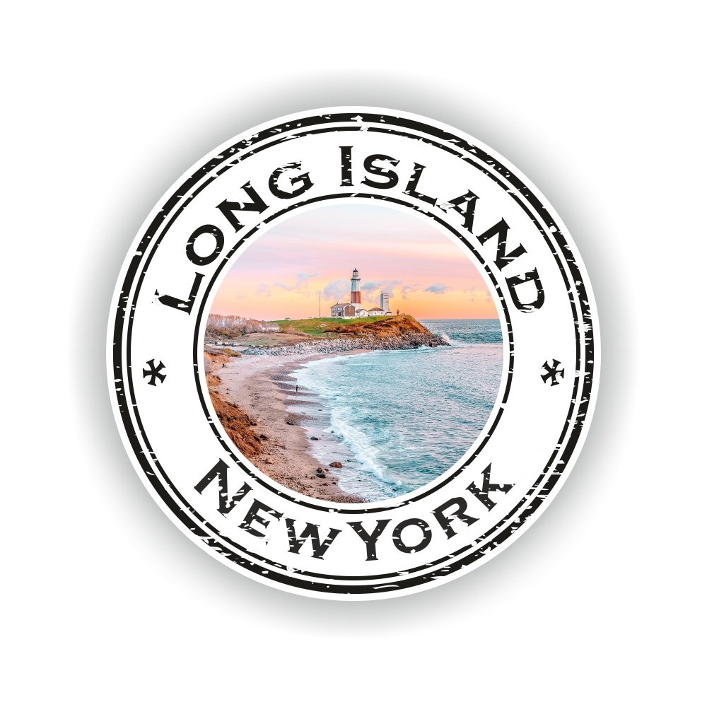 Long Island New York USA #05 Seal Sticker Round Flag for Laptop Book ...