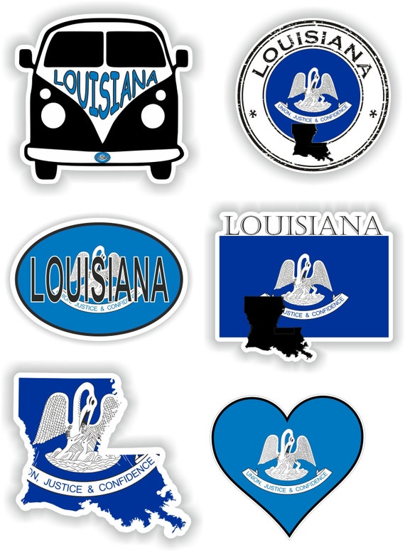 Louisiana Set of Stickers for Laptop Book Water Bottle Fridge | Etsy