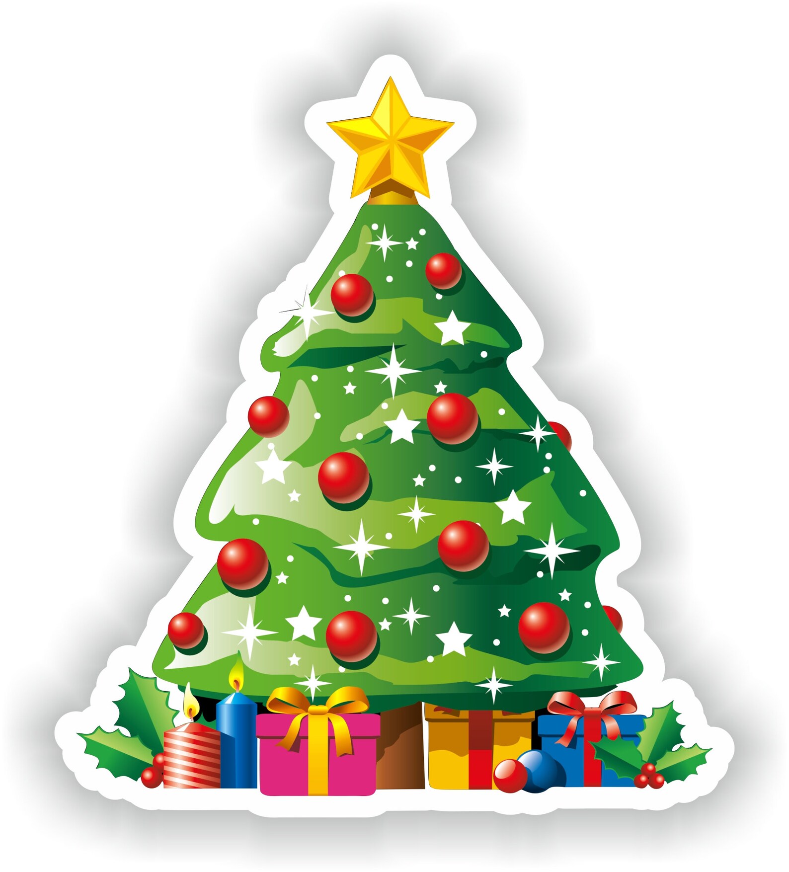 Christmas Tree Sticker for Bumper Car Laptop Book Fridge Guitar ...