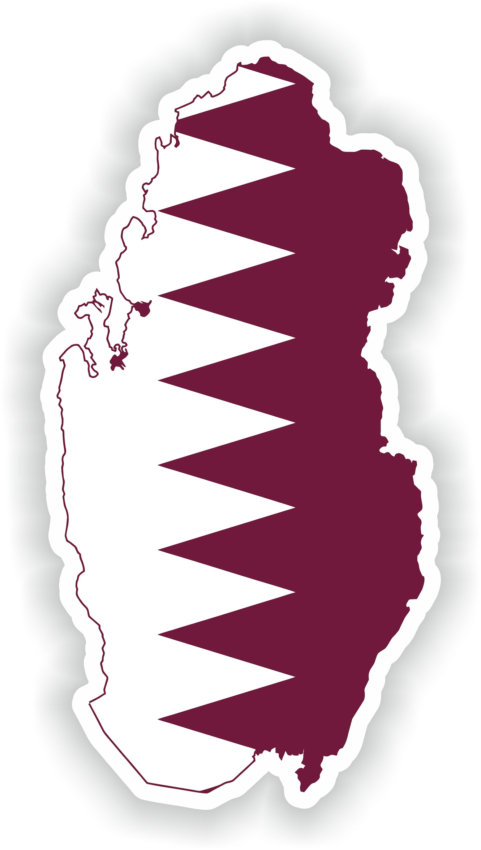Qatar Map Flag Silhouette Sticker for Laptop Book Fridge Guitar ...