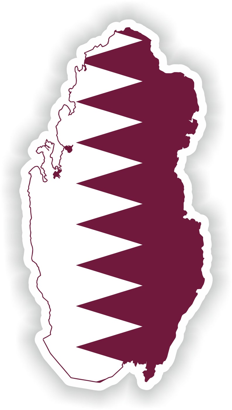 Qatar Map Flag Silhouette Sticker For Laptop Book Fridge Guitar
