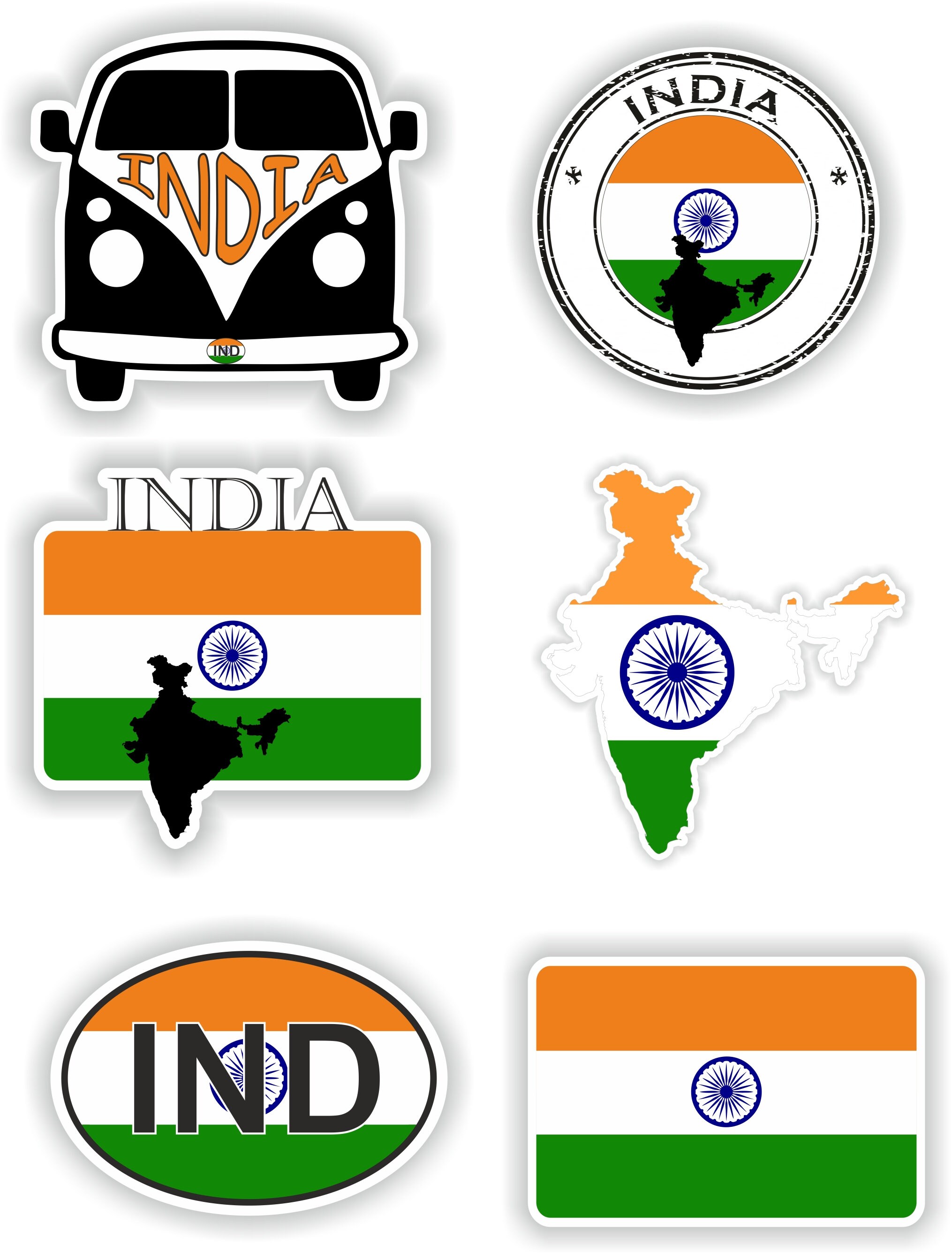 India Set of Stickers for Laptop Book Water Bottle Fridge Guitar ...
