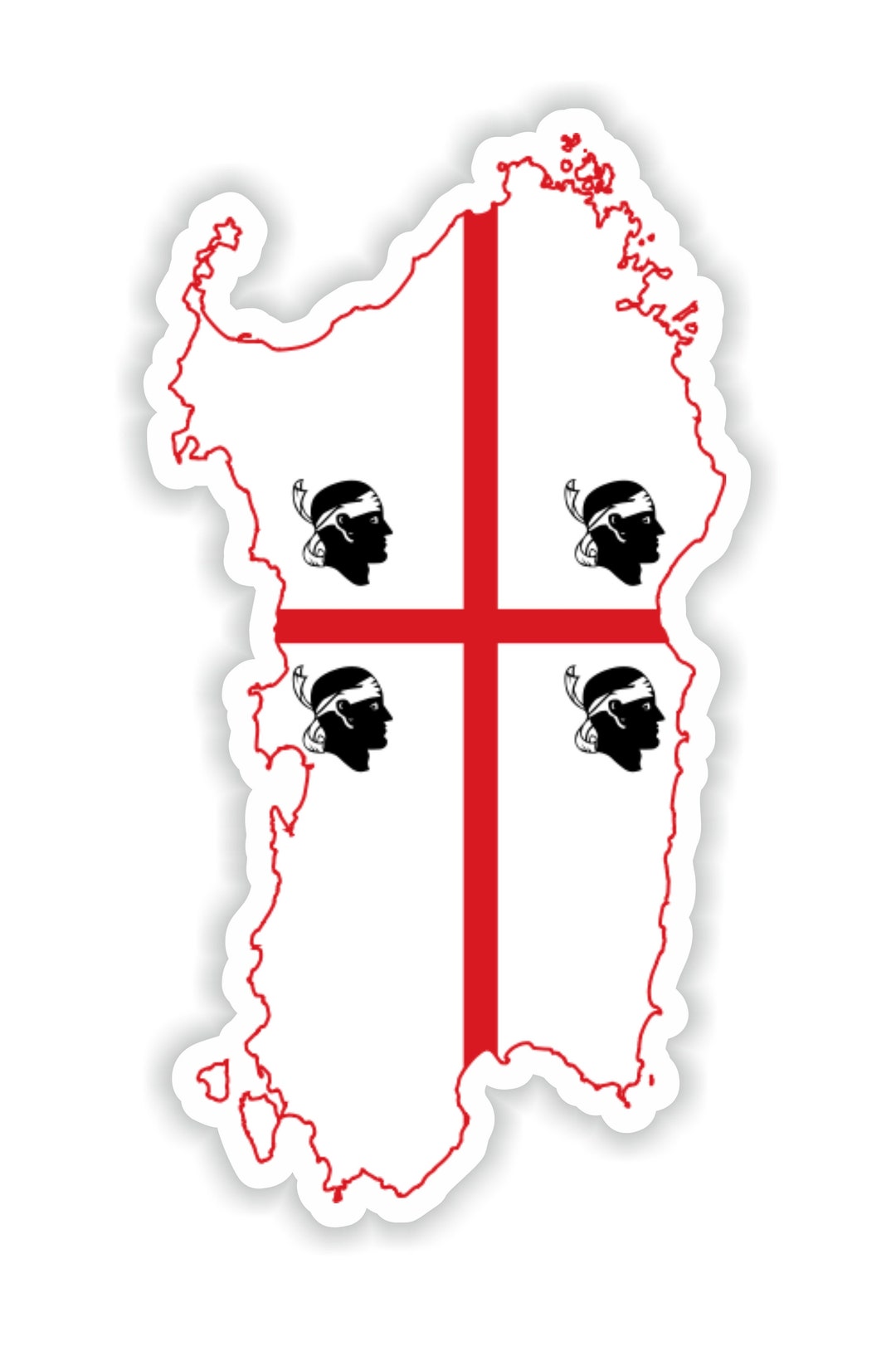 Sardinia Sardegna Italy Map Sticker Flag for Laptop Book Fridge Guitar Motorcycle Helmet Toolbox ...