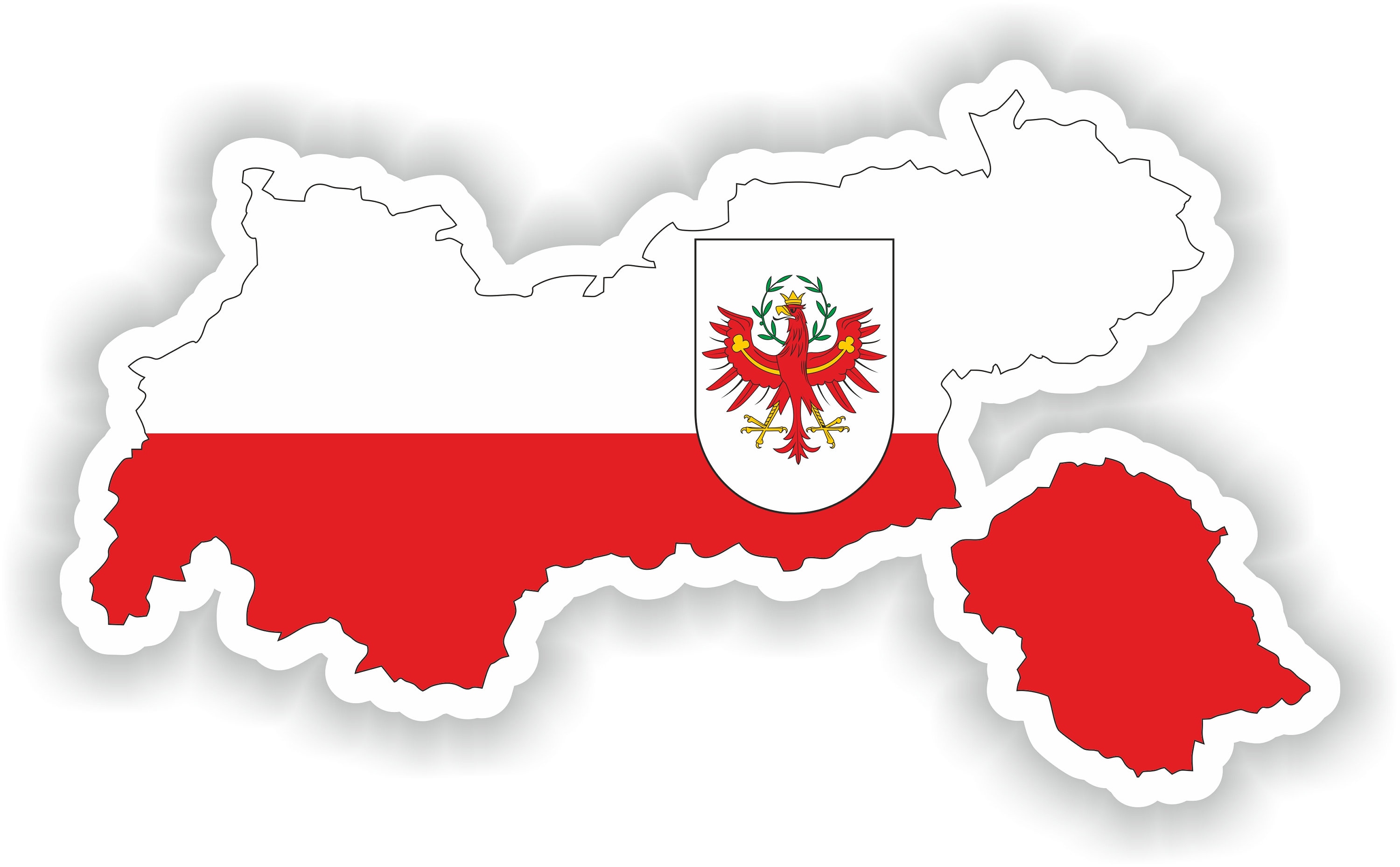 Tyrol Tirol Austria Map Sticker Flag for Laptop Book Fridge Guitar ...