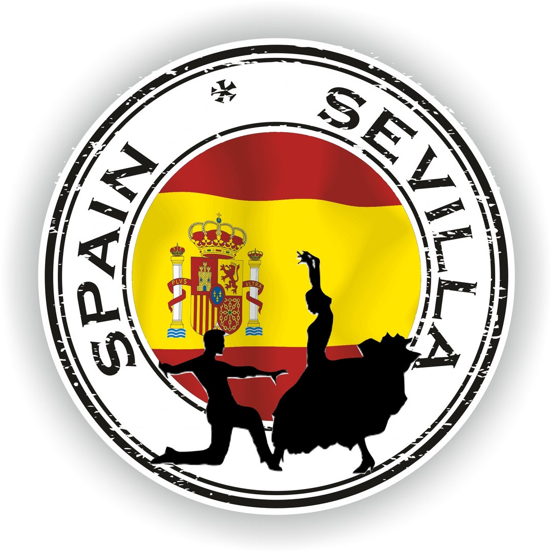 Spain Sevilla #02 Seal Sticker Round Flag for Laptop Book Fridge Guitar ...