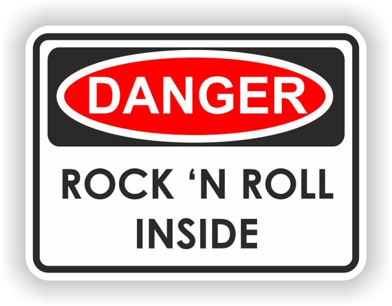 Rock N Roll Inside Danger Warning Sticker for Laptop Book | Etsy
