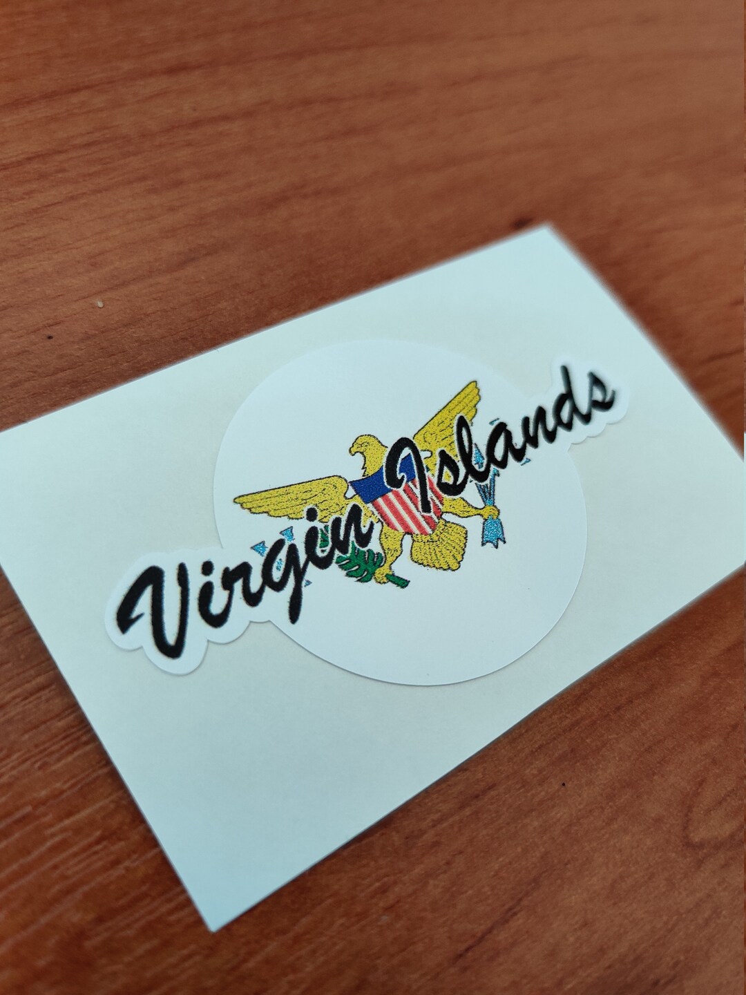 Virgin Islands USA Round Flag Sticker for Laptop Book Fridge Guitar ...