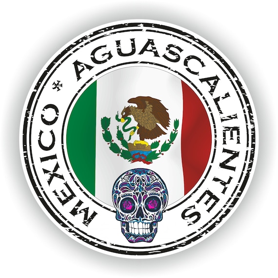 Mexico Aguascalientes Day of the Dead Seal Sticker Round Flag | Etsy UK