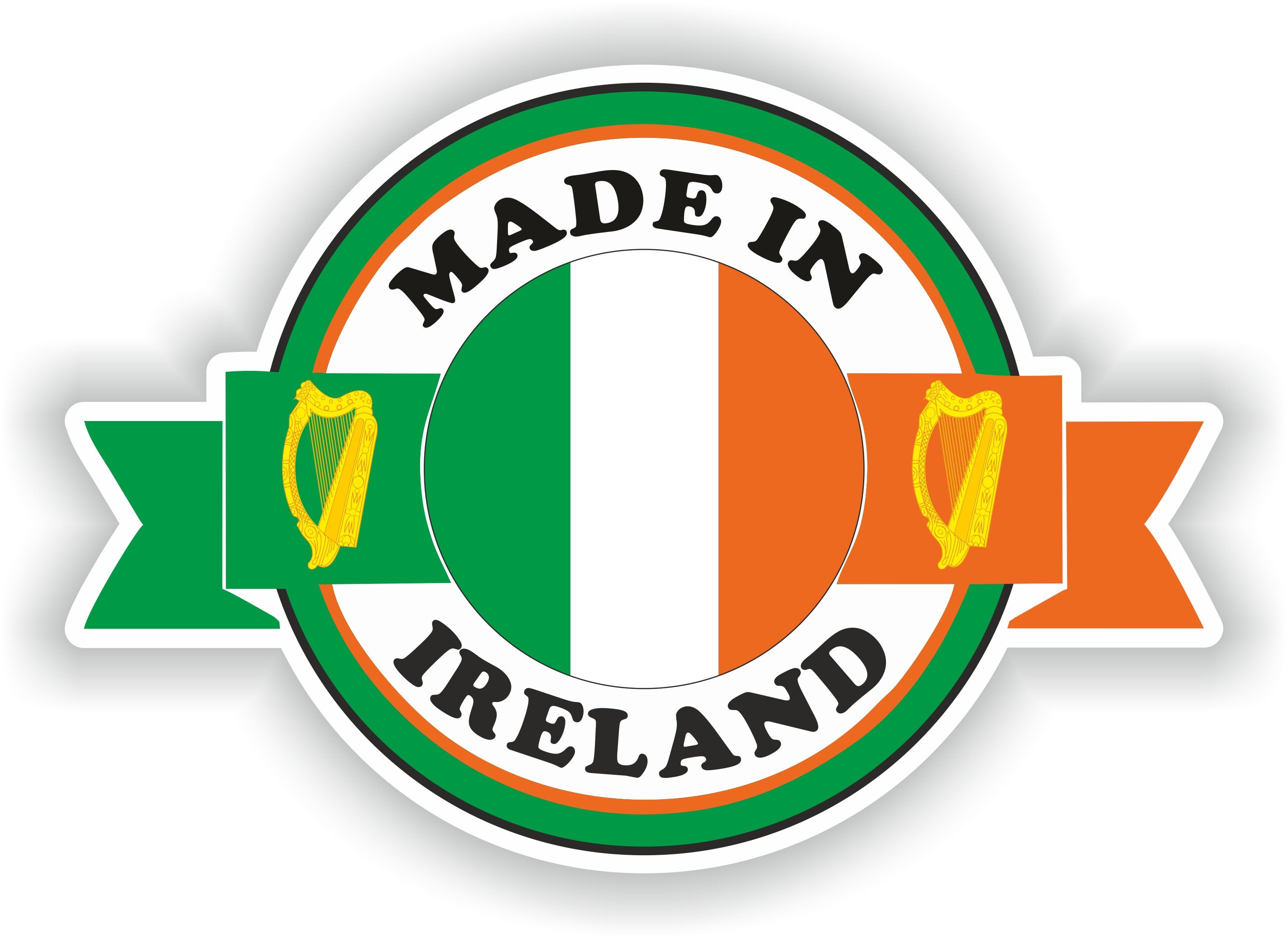 Ireland Made In, Sticker Flag for Laptop Book Fridge Water Bottle ...