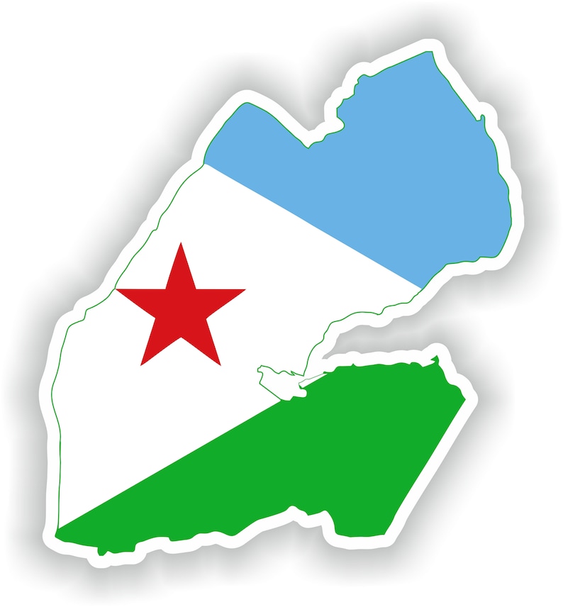 Djibouti Map Sticker Flag For Laptop Book Fridge Guitar Motorcycle