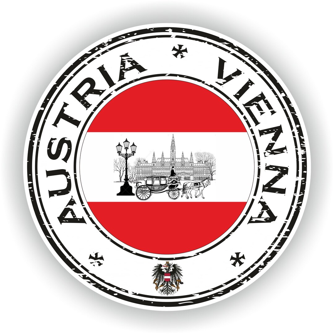 Austria Vienna Seal Sticker Round Flag for Laptop Book Fridge Guitar ...