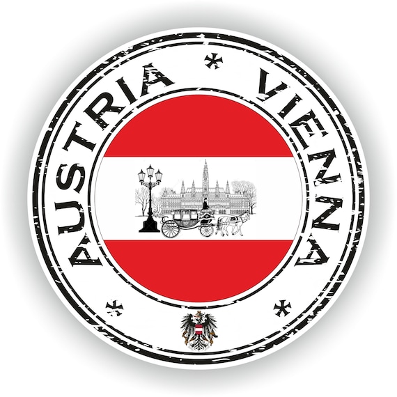 Austria Vienna Seal Sticker Round Flag for Laptop Book Fridge - Etsy