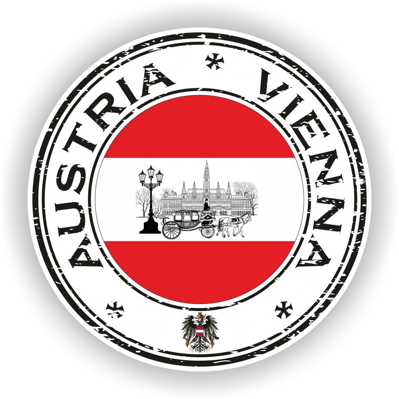 Austria Vienna Seal Sticker Round Flag for Laptop Book Fridge Guitar ...