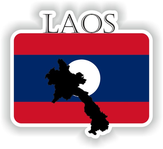 Laos Sticker Flag MF for Laptop Book Fridge Guitar Motorcycle | Etsy