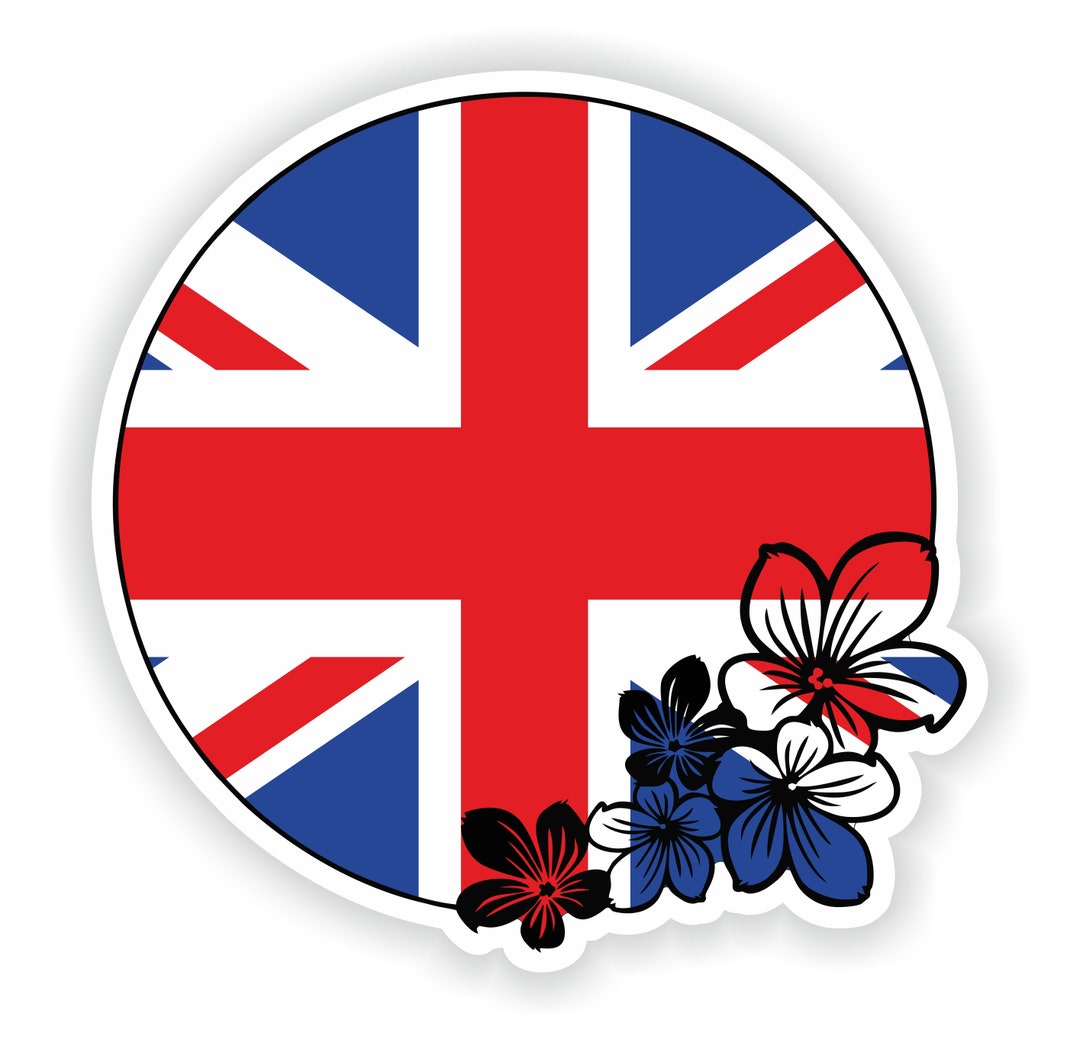 UK Union Jack Great Britain Sticker Round Flag for Laptop Book Fridge ...