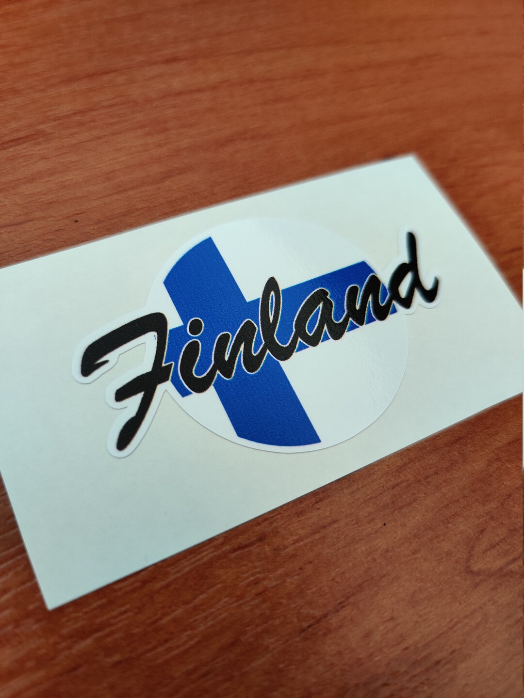 Finland Round Flag Sticker for Laptop Book Fridge Guitar Motorcycle ...