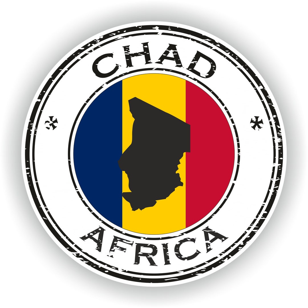 Chad Seal Sticker Round Flag for Laptop Book Fridge Guitar Motorcycle ...