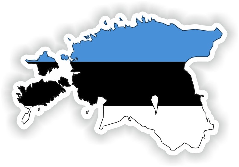 Estonia Map Flag Silhouette Sticker For Laptop Book Fridge Guitar