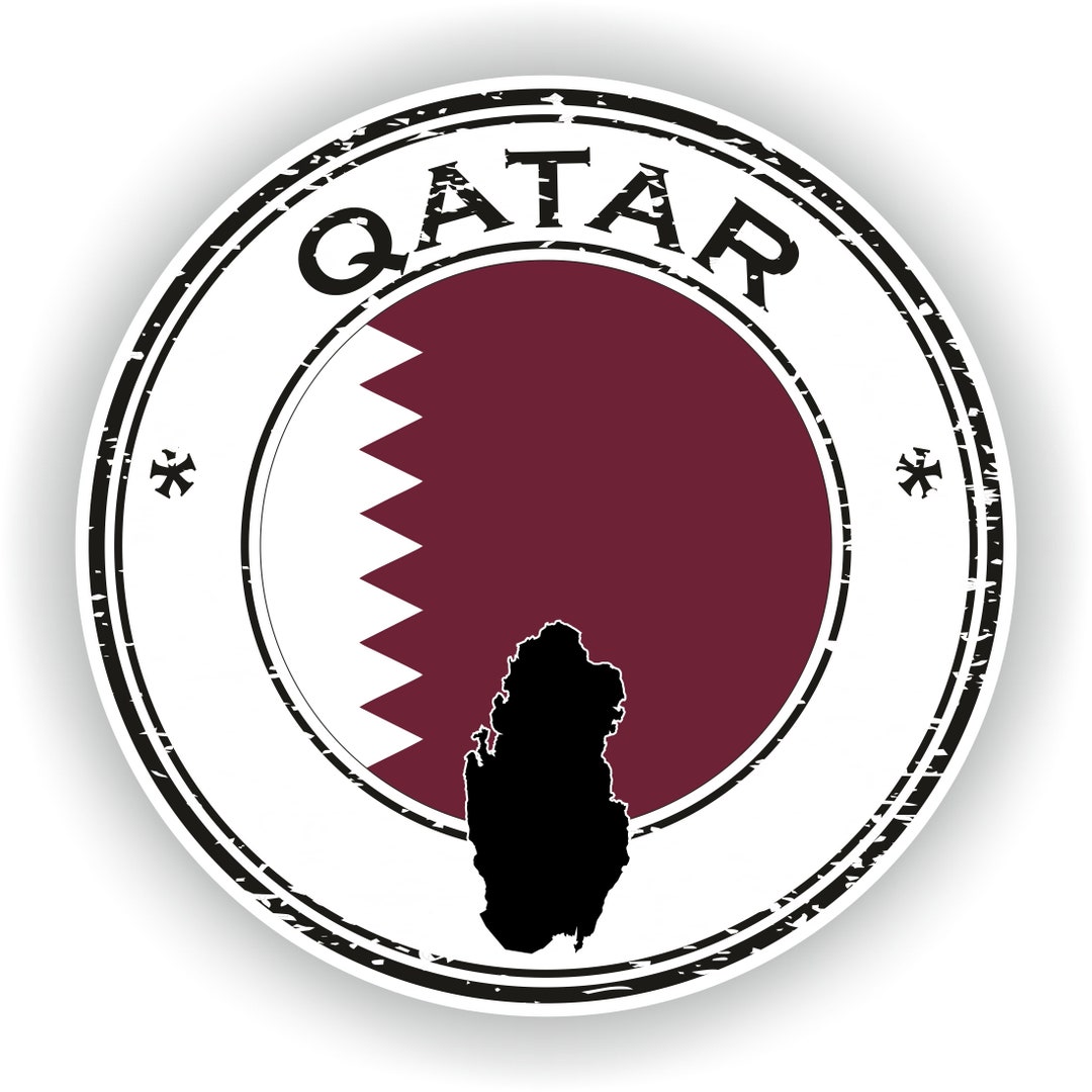 Qatar Seal Sticker Round Flag for Laptop Book Fridge Guitar Motorcycle ...