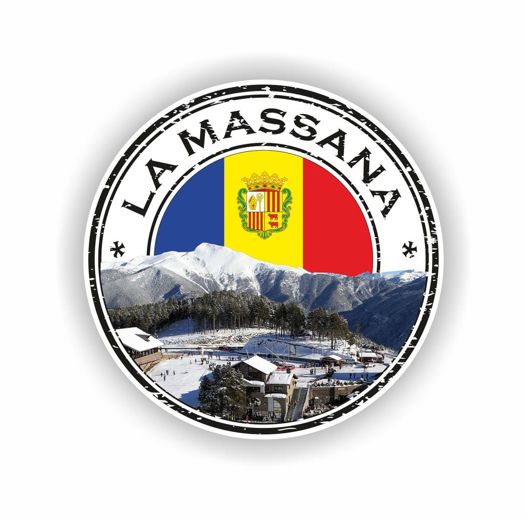 La Massana Andorra Seal Sticker Round Flag for Laptop Book Fridge ...