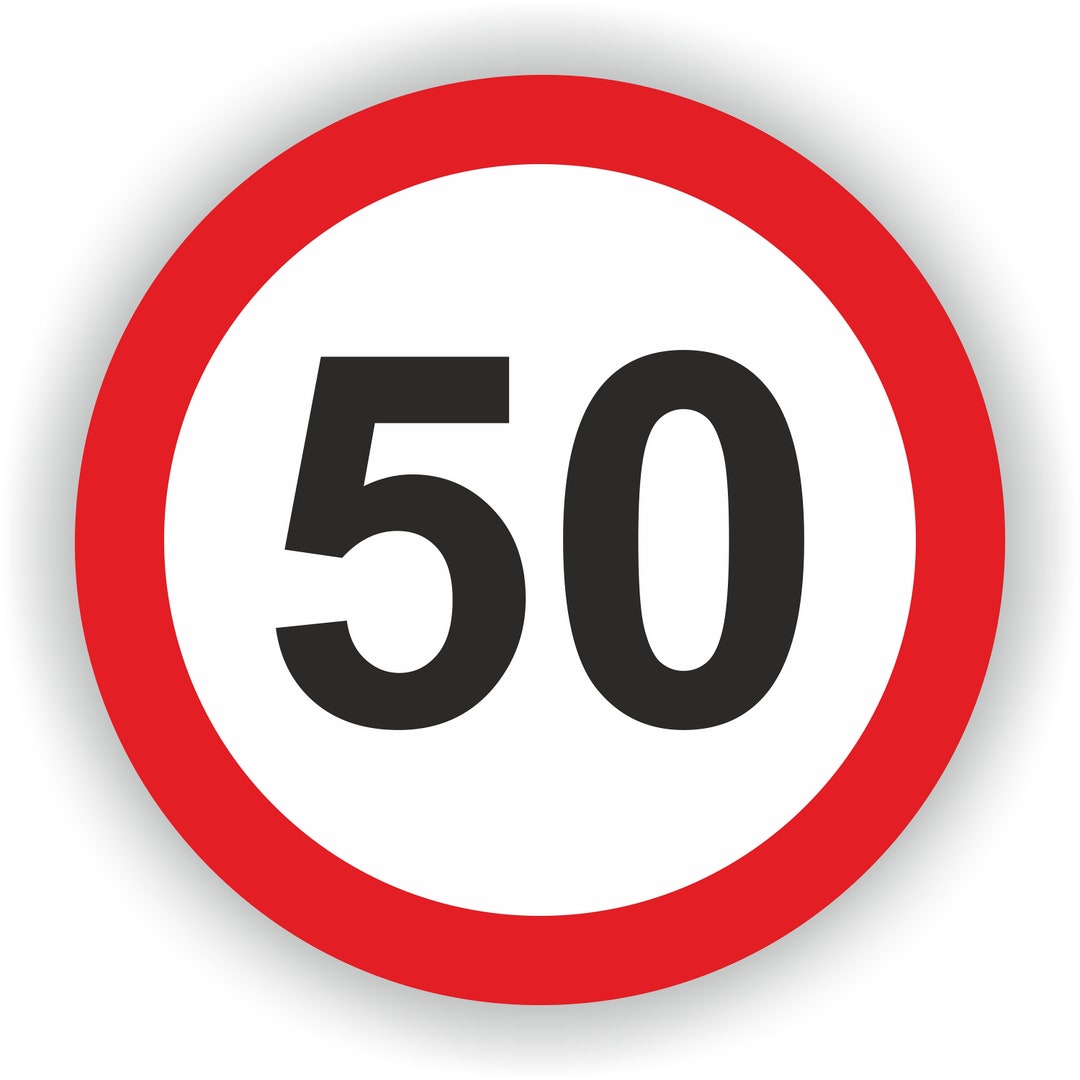 Speed Limit 50 Warning Sticker for Truck Bumper Car Laptop Book Fridge ...