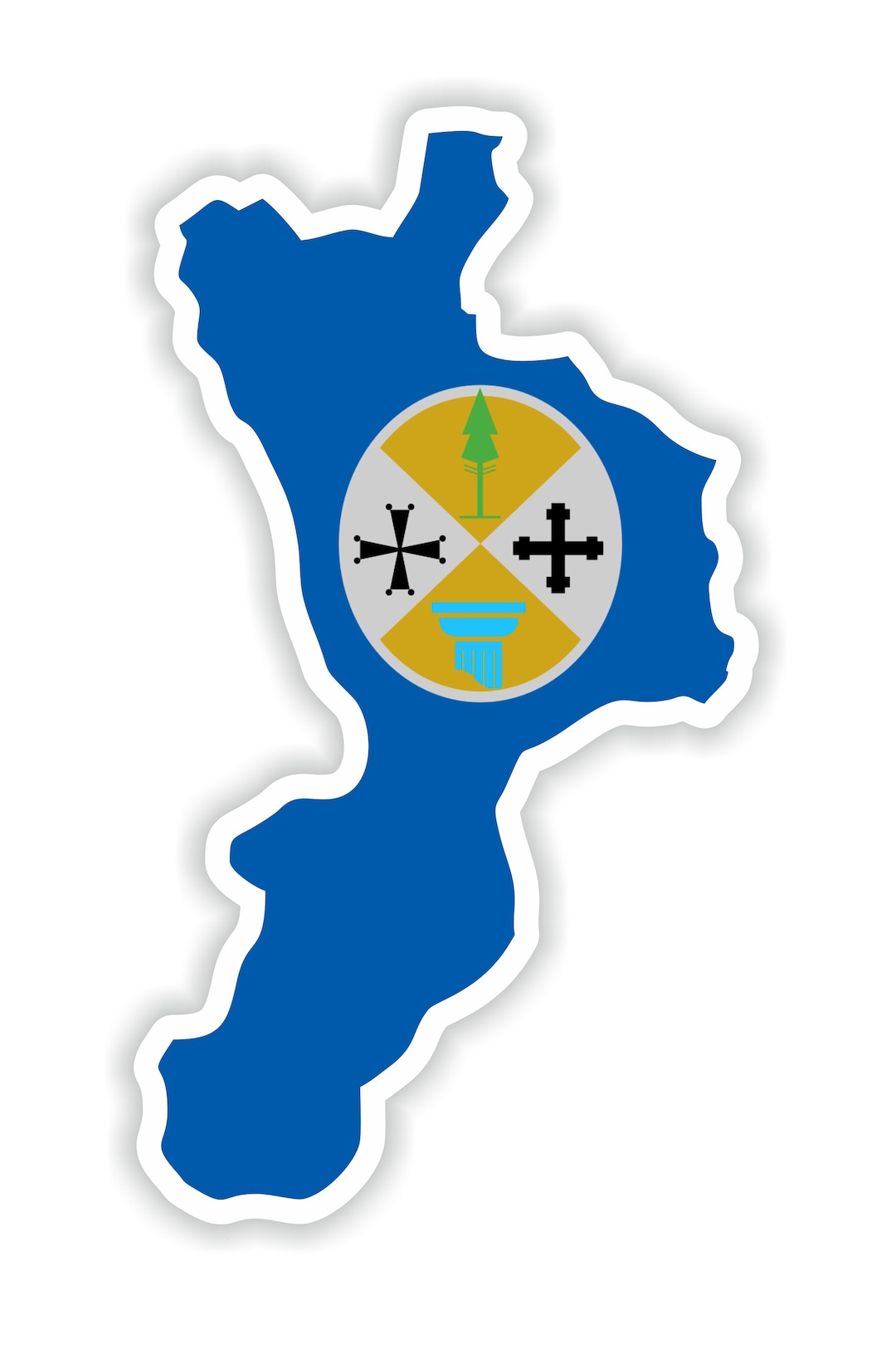 Calabria Italy Map Sticker Flag for Laptop Book Fridge Guitar ...