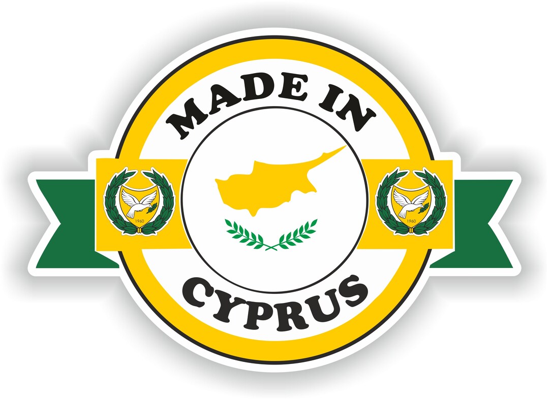 Cyprus Made In, Sticker Flag for Laptop Book Fridge Water Bottle ...