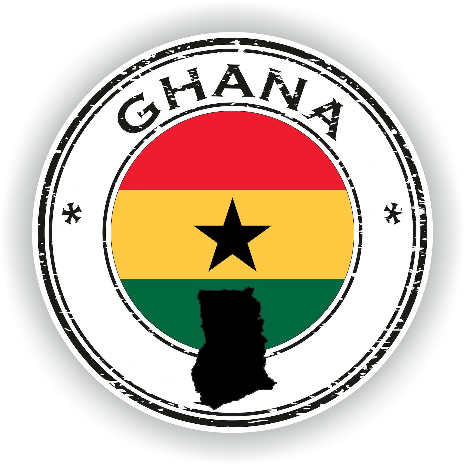 Ghana Seal Sticker Round Flag for Laptop Book Fridge Guitar | Etsy