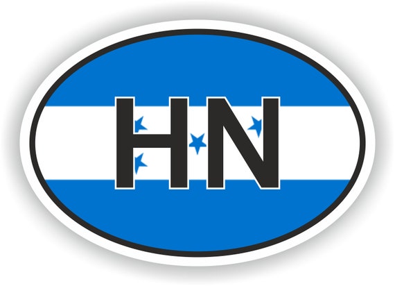 Honduras Country Code Oval Sticker With Flag for Bumper Laptop - Etsy UK
