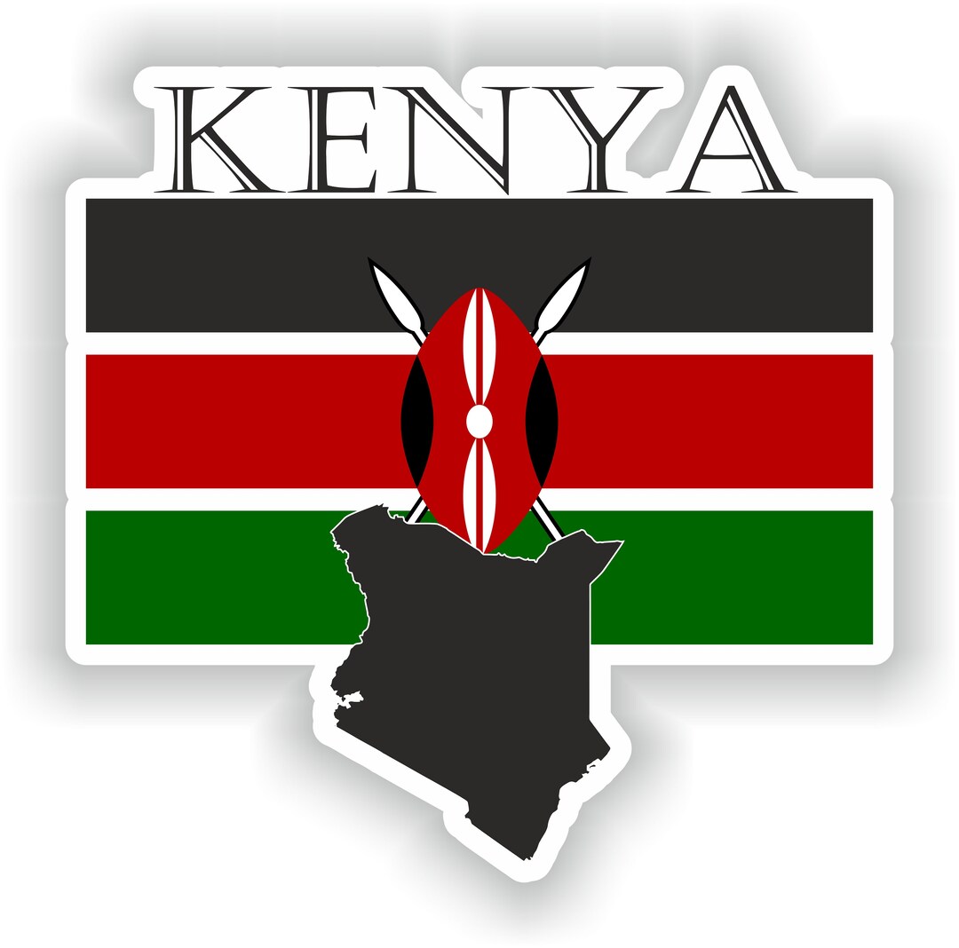 Kenya Sticker Flag MF for Laptop Book Fridge Guitar Motorcycle Helmet ...