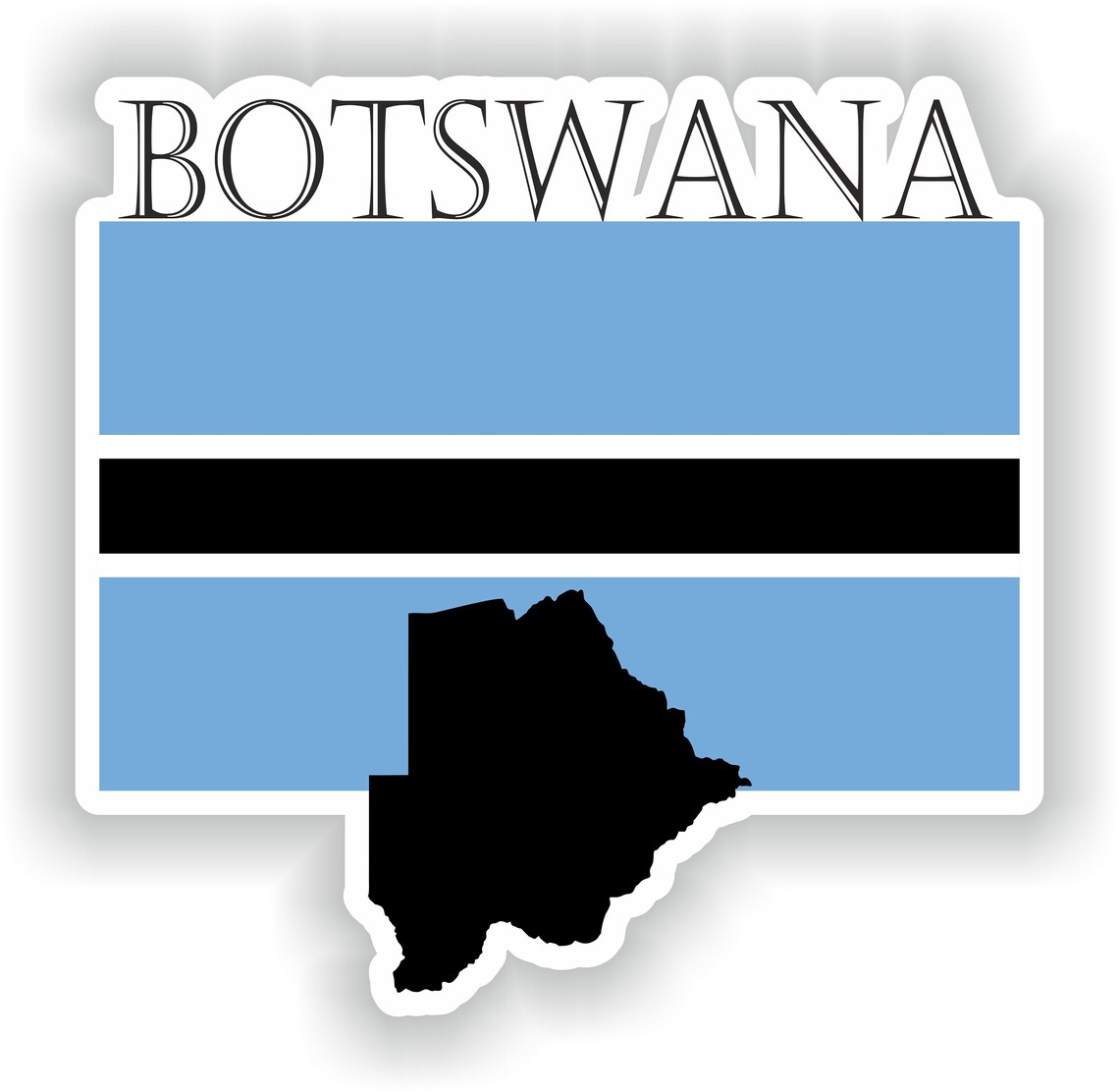 Botswana Sticker Flag MF for Laptop Book Fridge Guitar | Etsy